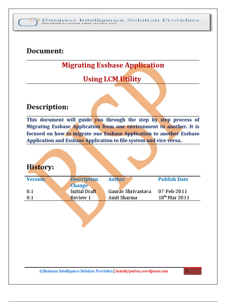 Document:: Migrating Essbase Application Using LCM Utility | PDF | Backup | Computer File