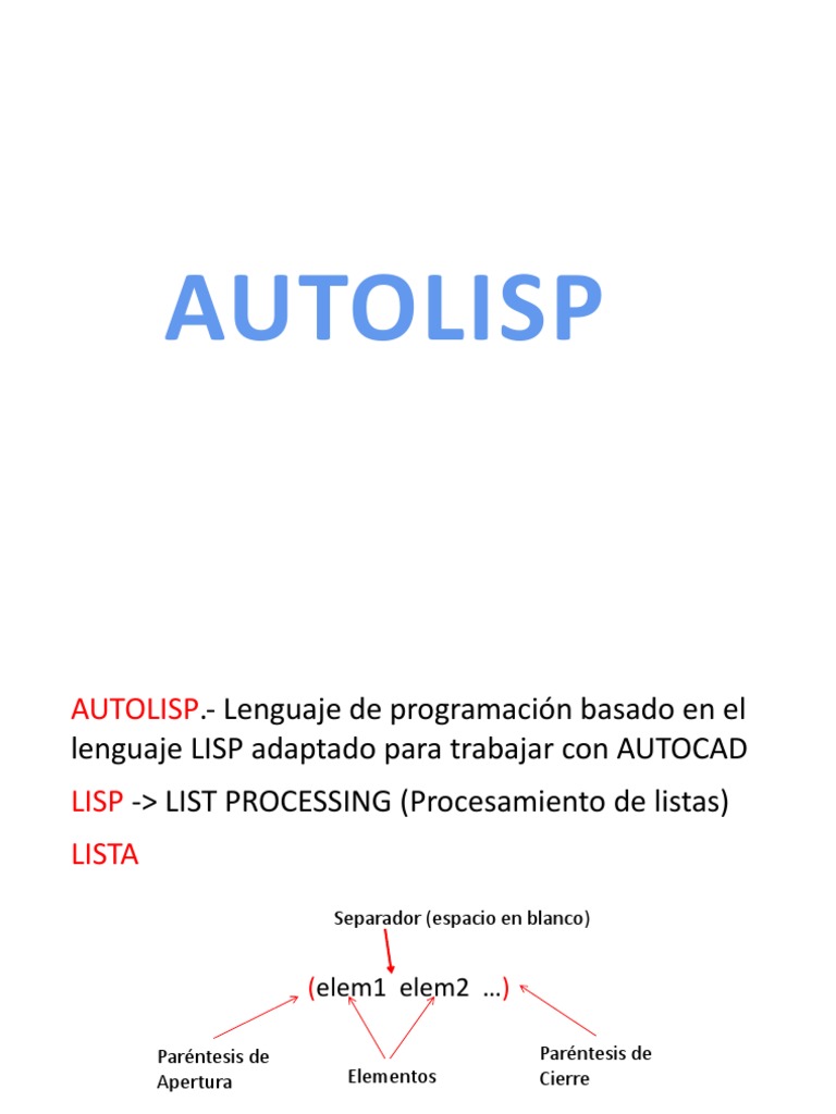 Autolisp | PDF | Lenguaje de programación | Notación Matemática
