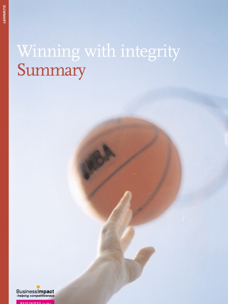 Winning With Integrity | PDF | Corporate Social Responsibility | Employment