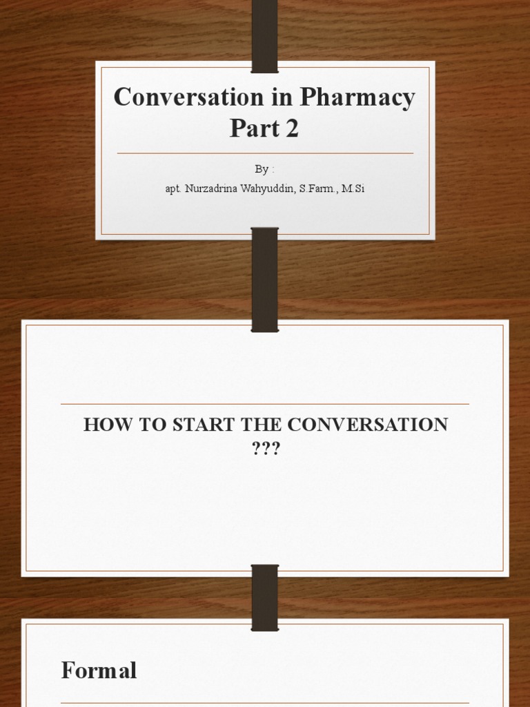 Pharmacy Conversation Guide: Greetings & Socializing | PDF
