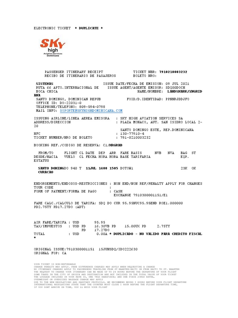 Electronic Ticket | Download Free PDF | Baggage | Airlines