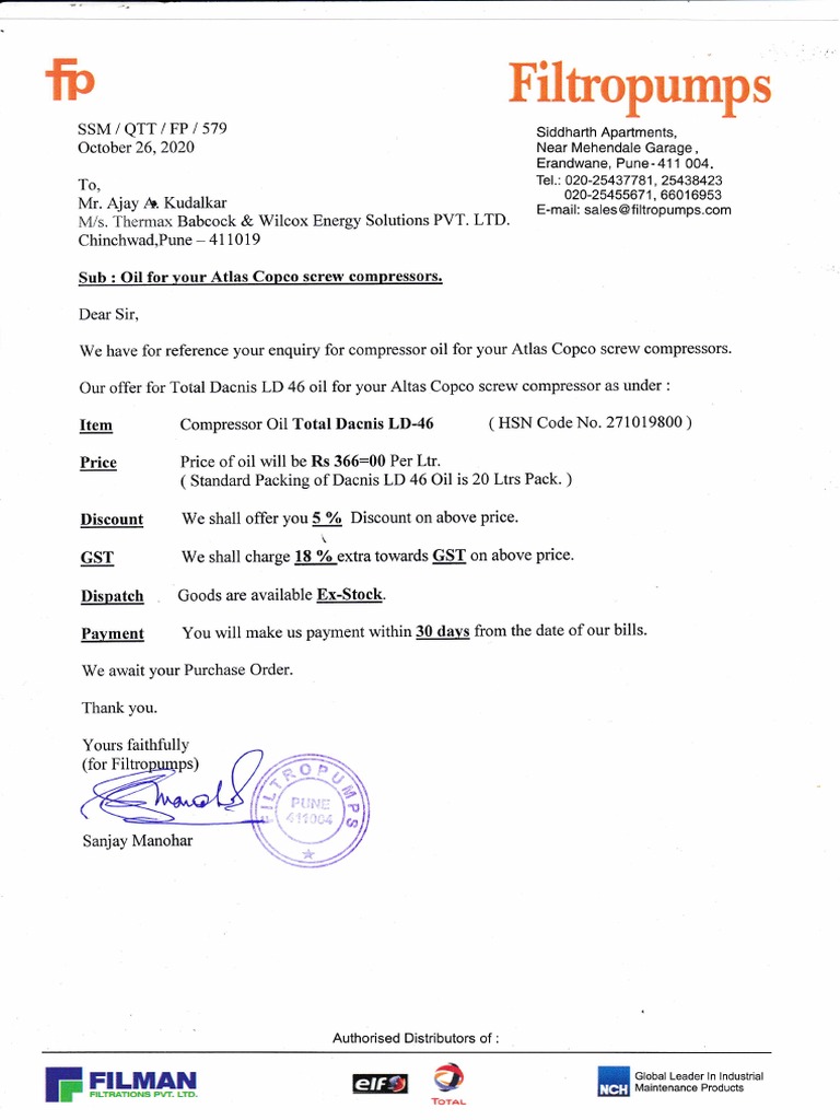 FP Compressor Oil | PDF
