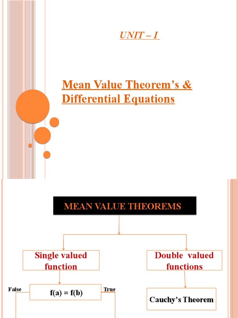 M1, Mean Value Theorems | PDF