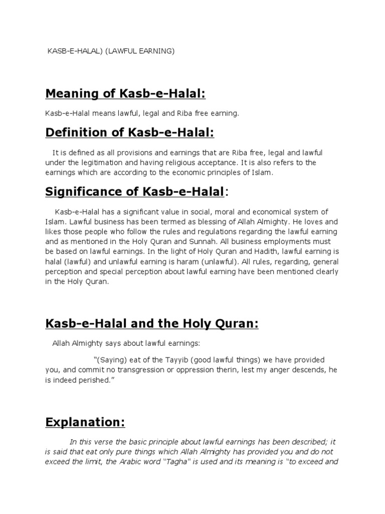 2.kasb e Halal and Ayats-1 | PDF | Prophets And Messengers In Islam ...