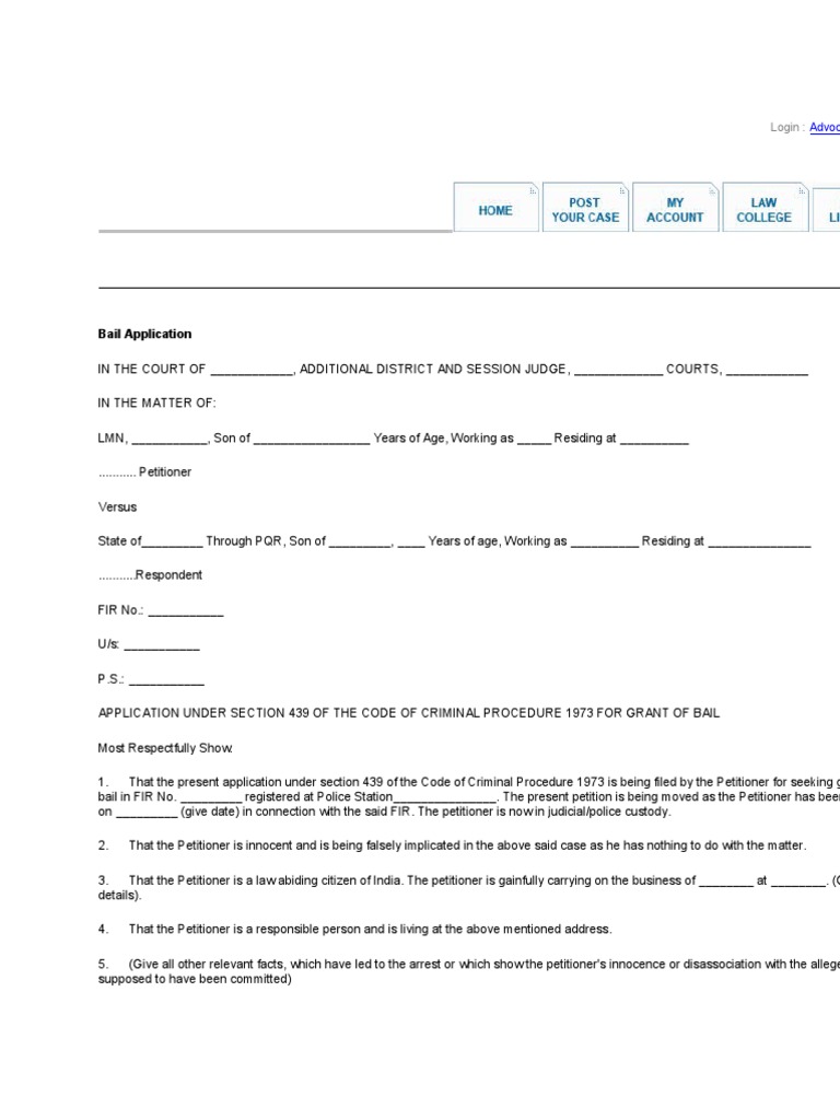 Bail Application | PDF | Bail | Criminal Procedure In South Africa