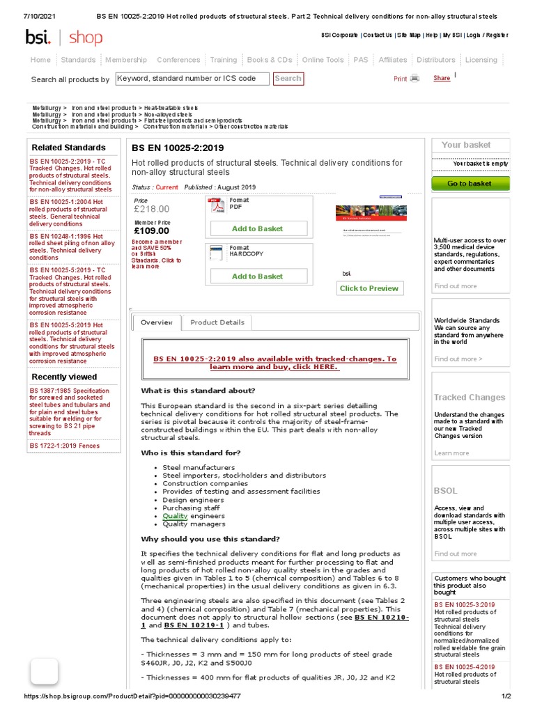 BS EN 10025-2 - 2019 Hot Rolled Products of Structural Steels Jinsteel | PDF | Structural Steel ...
