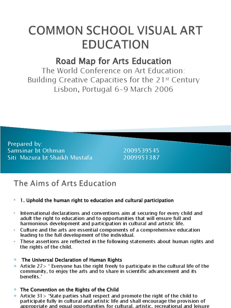Arts Education Road Map for 21st Century | PDF | Teachers | Curriculum