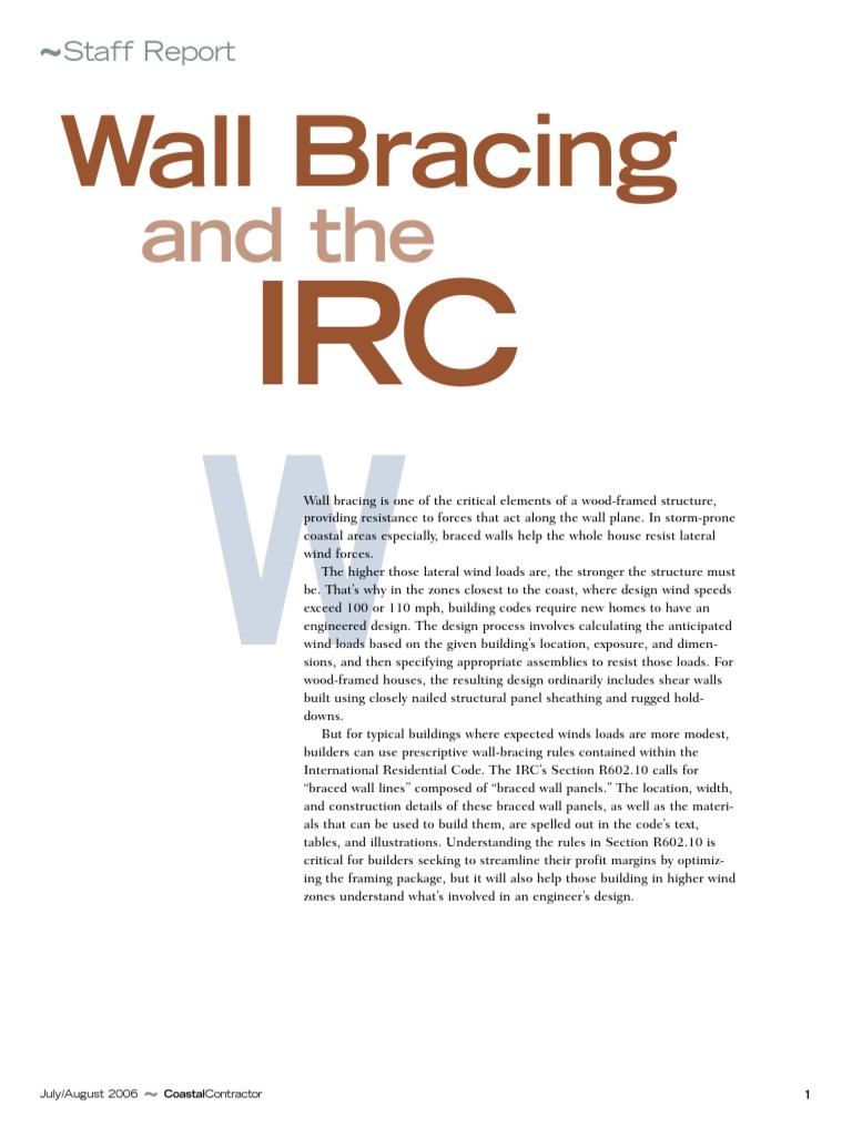JLC Online - Wall Bracing and The IRC | PDF | Framing (Construction) | Wall