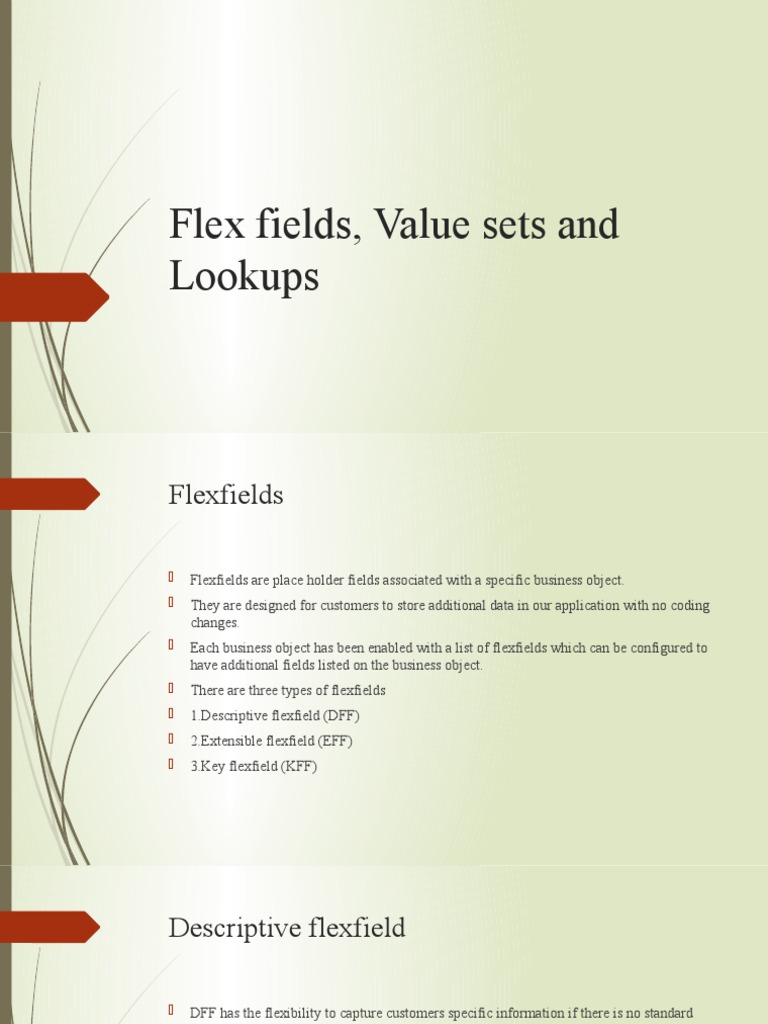 Flex Fields, Value Sets and Lookups | PDF | Object (Computer Science) | Table (Database)