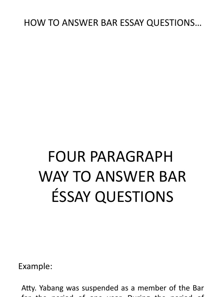 How To Answer Bar Essay Questions | PDF | Practice Of Law | Supreme Courts