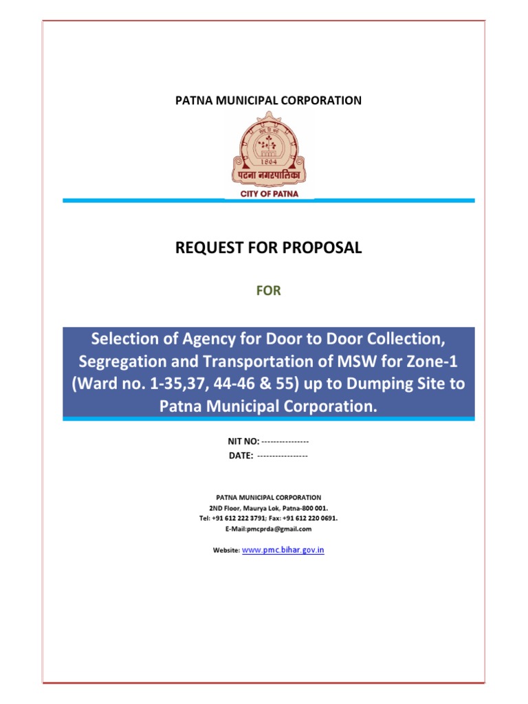 RFP For Door To Door | PDF | Request For Proposal | Municipal Solid Waste