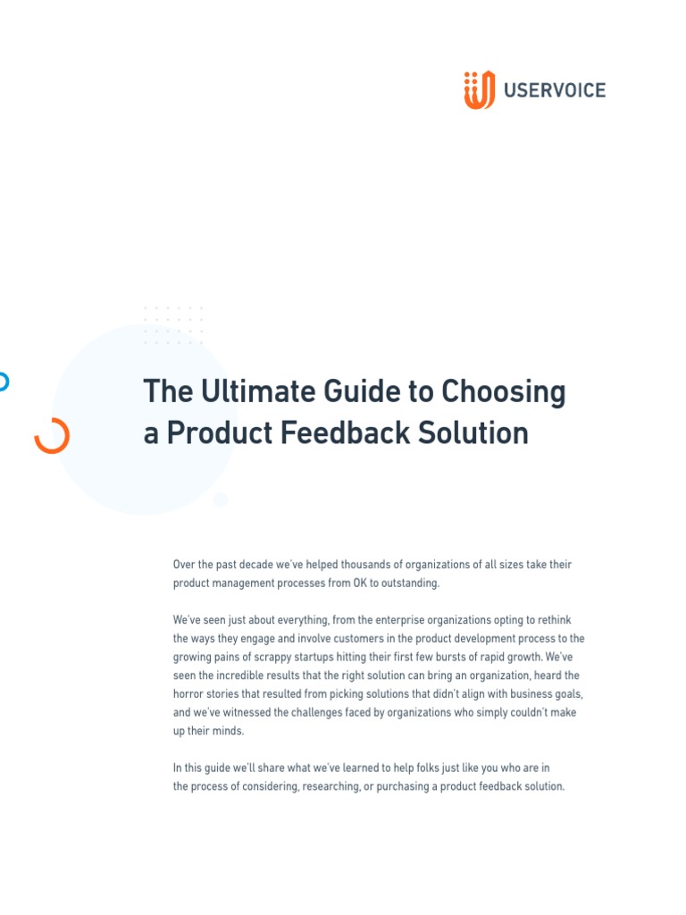 Buyers Guide - The Ultimate Guide To Choosing A Product Feedback ...