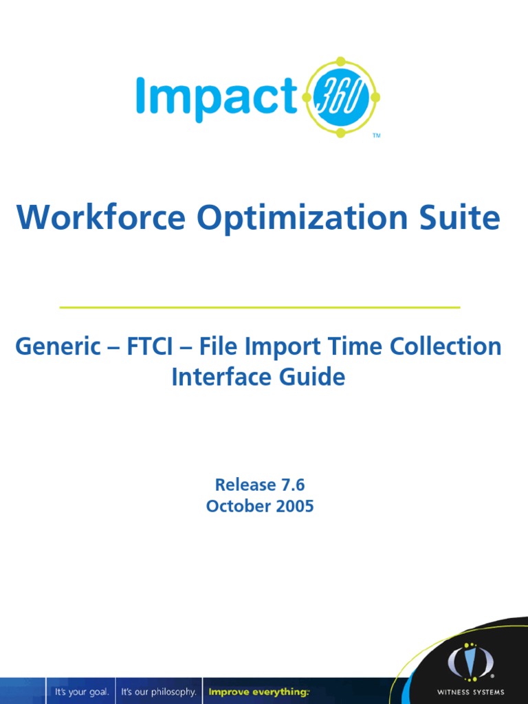 Workforce Optimization Suite: Generic - FTCI - File Import Time Collection Interface Guide | PDF ...