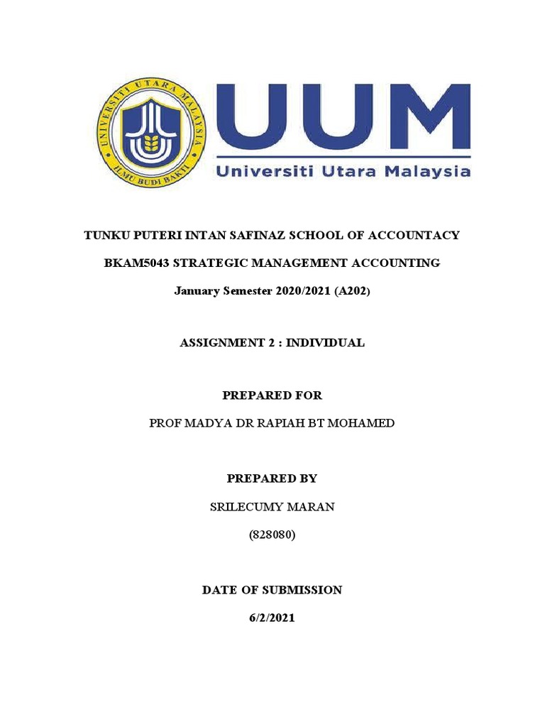 Tunku Puteri Intan Safinaz School of Accountancy Assignment | PDF ...