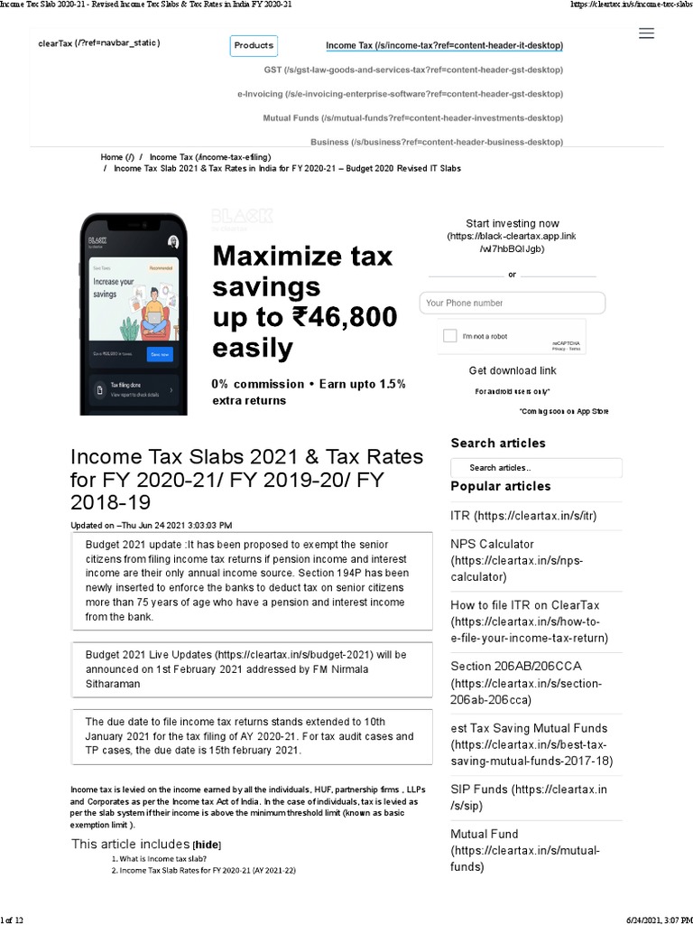 Clear Tax | Download Free PDF | Income Tax | Tax Deduction