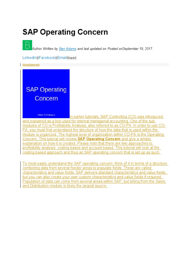 1.5 SAP Operating Concern | PDF