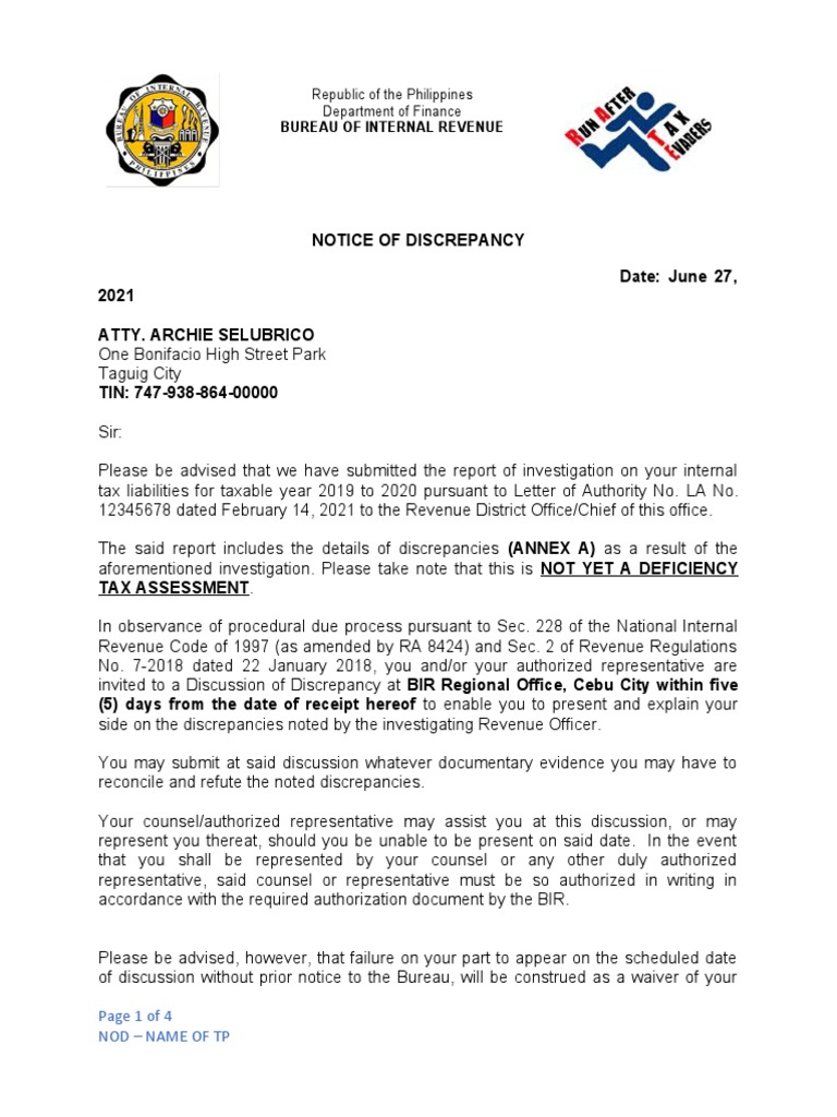 Notice of Discrepancy | PDF | Gross Income | Taxation In The United States