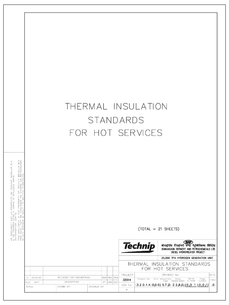 Insulation Standard Technip | PDF