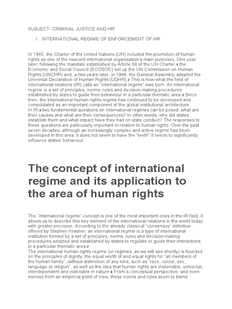 The Development and Structure of International Human Rights Regimes ...