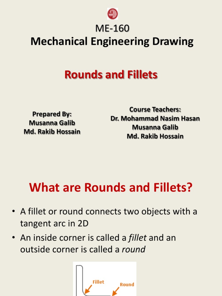 Understanding Rounds and Fillets in Drawing | PDF