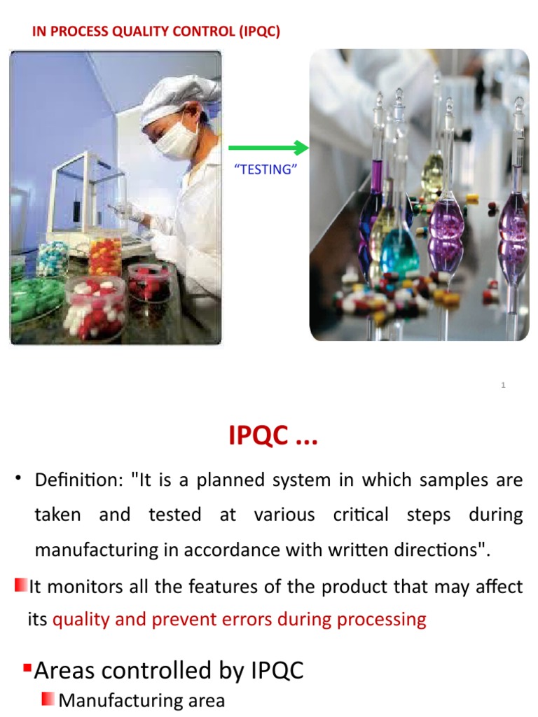 In Process Quality Control (Ipqc) : "Testing" | PDF | Tablet (Pharmacy ...