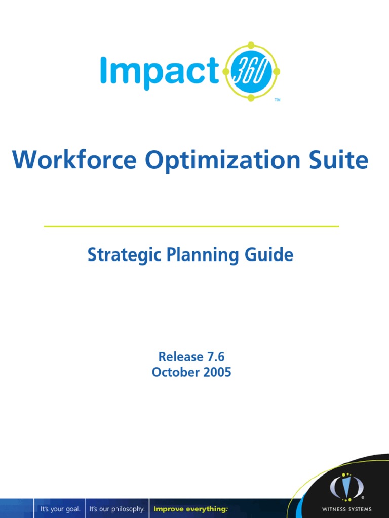 Workforce Optimization Suite Strategic Planning Guide Pdf