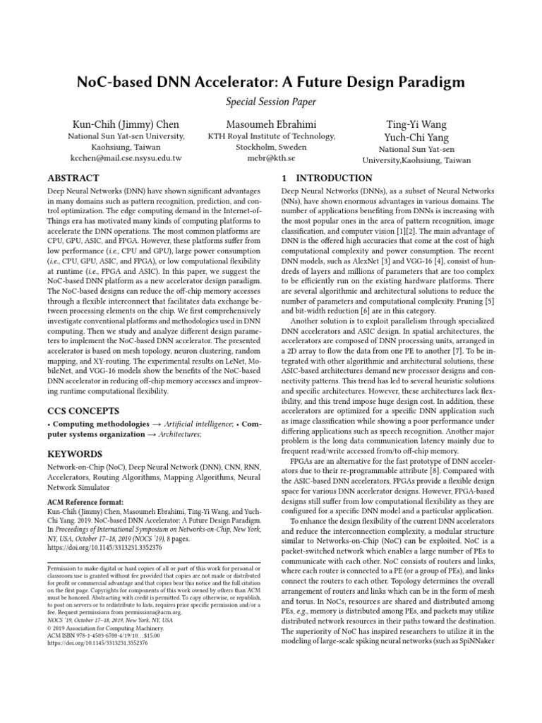 NoC Based DNN Accelerators | PDF | Deep Learning | Parallel Computing