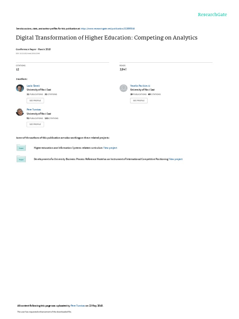 Digital Transformation On Higher Education - Competing On Analytics ...