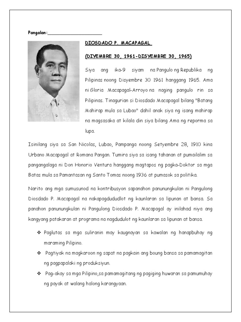 Diosdado Macapagal | PDF