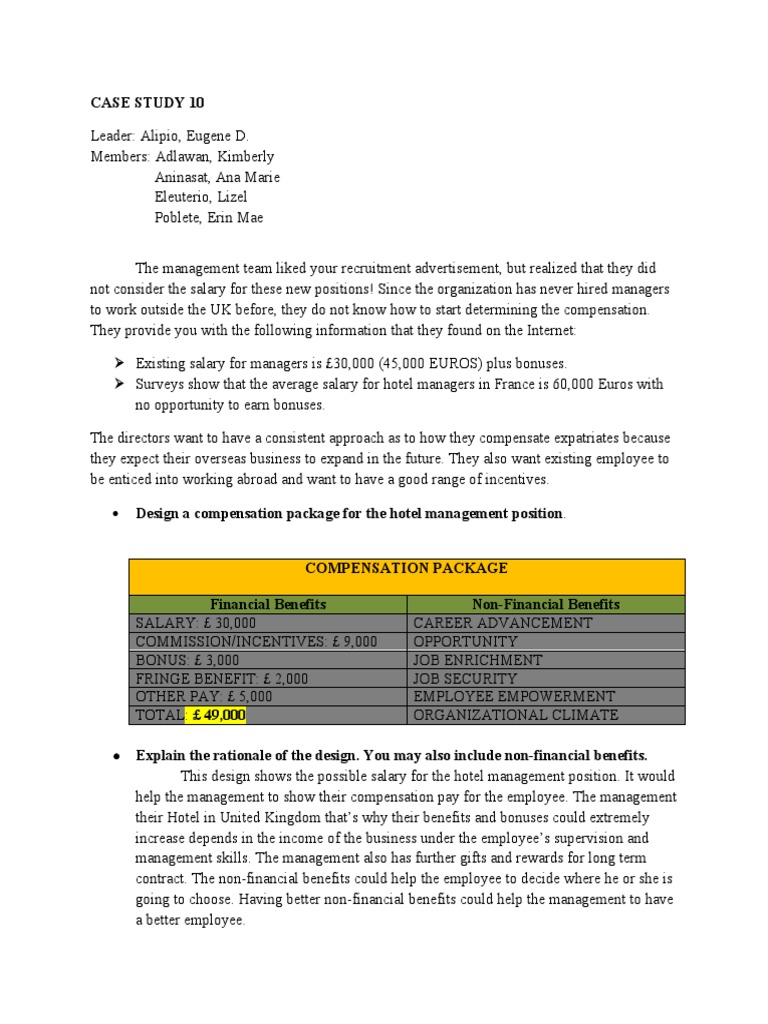 Case Study 10 HRM | PDF