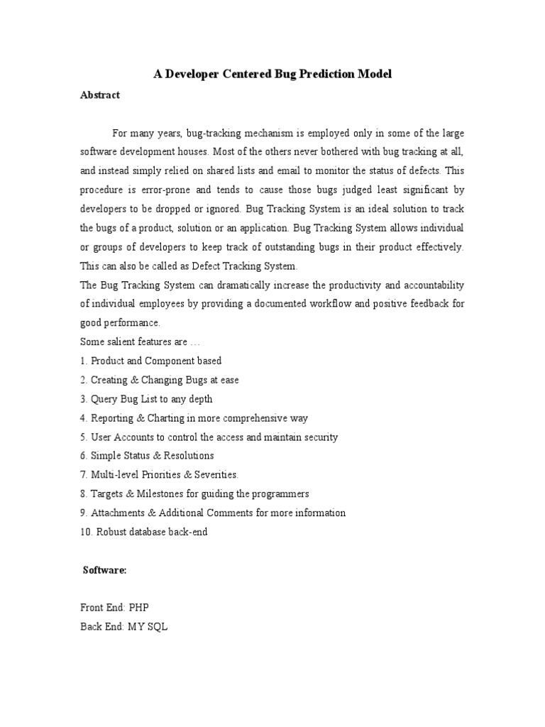 A Developer Centered Bug Prediction Model | PDF | Software Bug | Information Technology