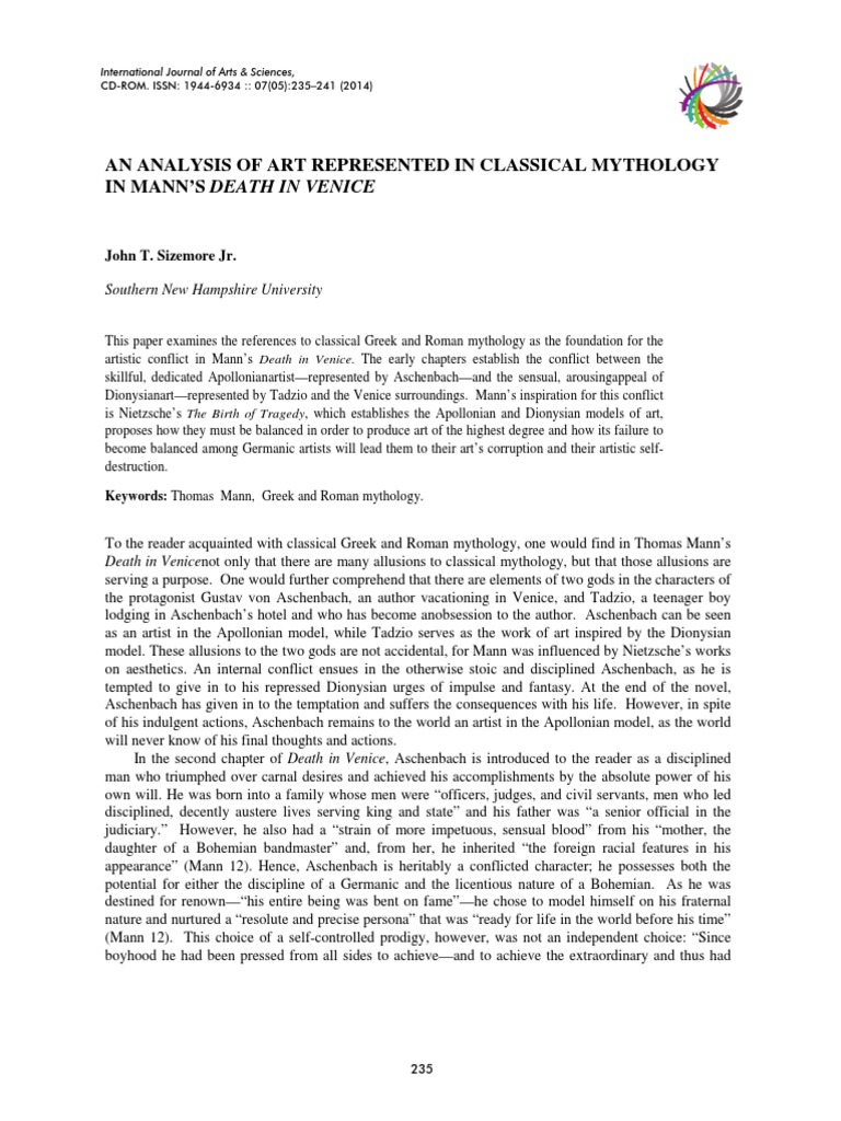 Thomas Mann's "Death in Venice" Analysis | PDF