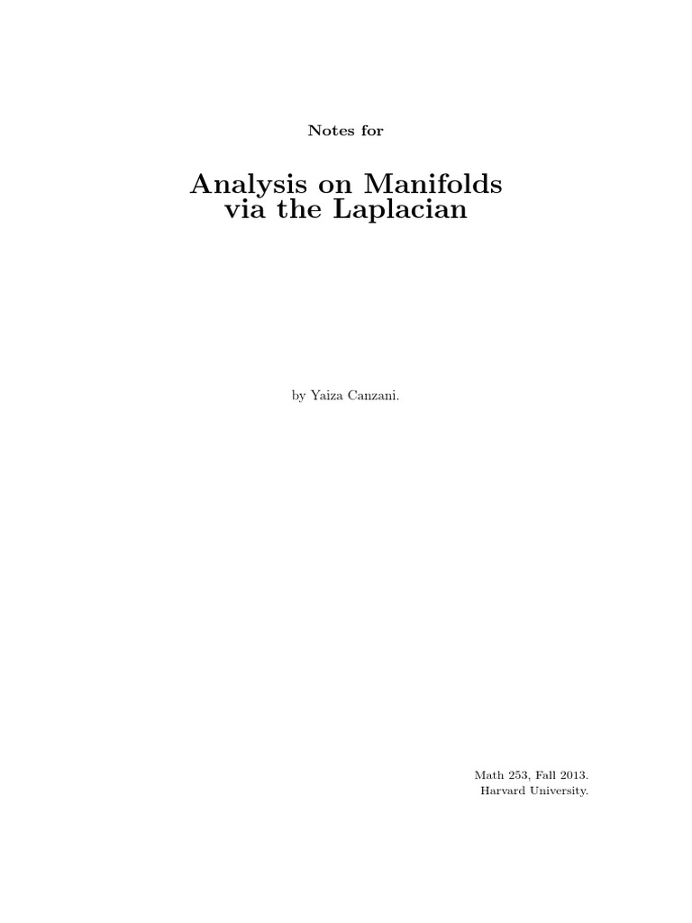 Analysis On Manifold Via Laplacian Canzani | PDF | Eigenvalues And ...