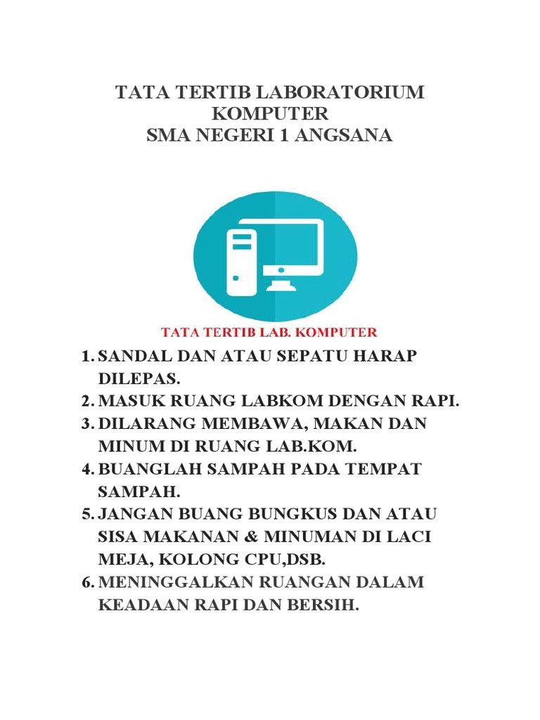 Tata Tertib Laboratorium Komputer | PDF