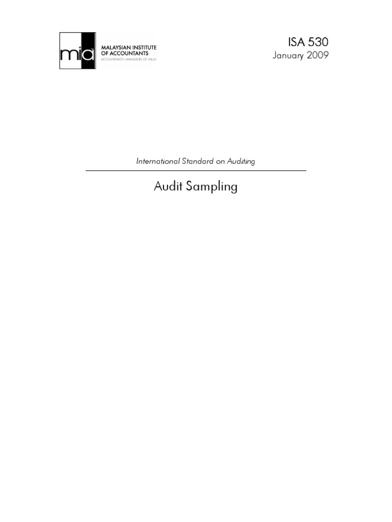 Audit Sampling: IS IS IS ISA A A A 530 530 530 530 | PDF | Financial ...