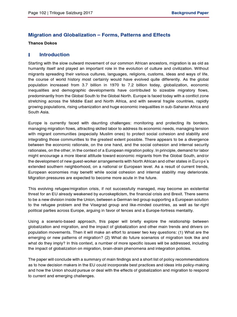 Migration Patterns in Globalization Effects | PDF | Human Migration ...