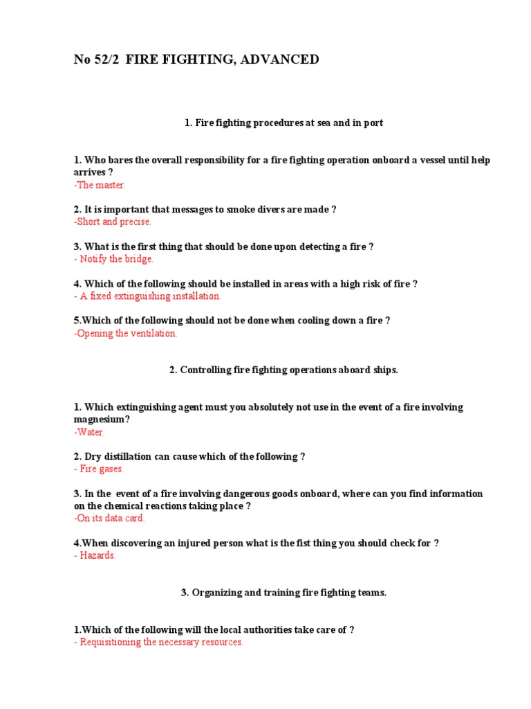 052 Fire Fighting, Advanced | PDF | Firefighting | Fires