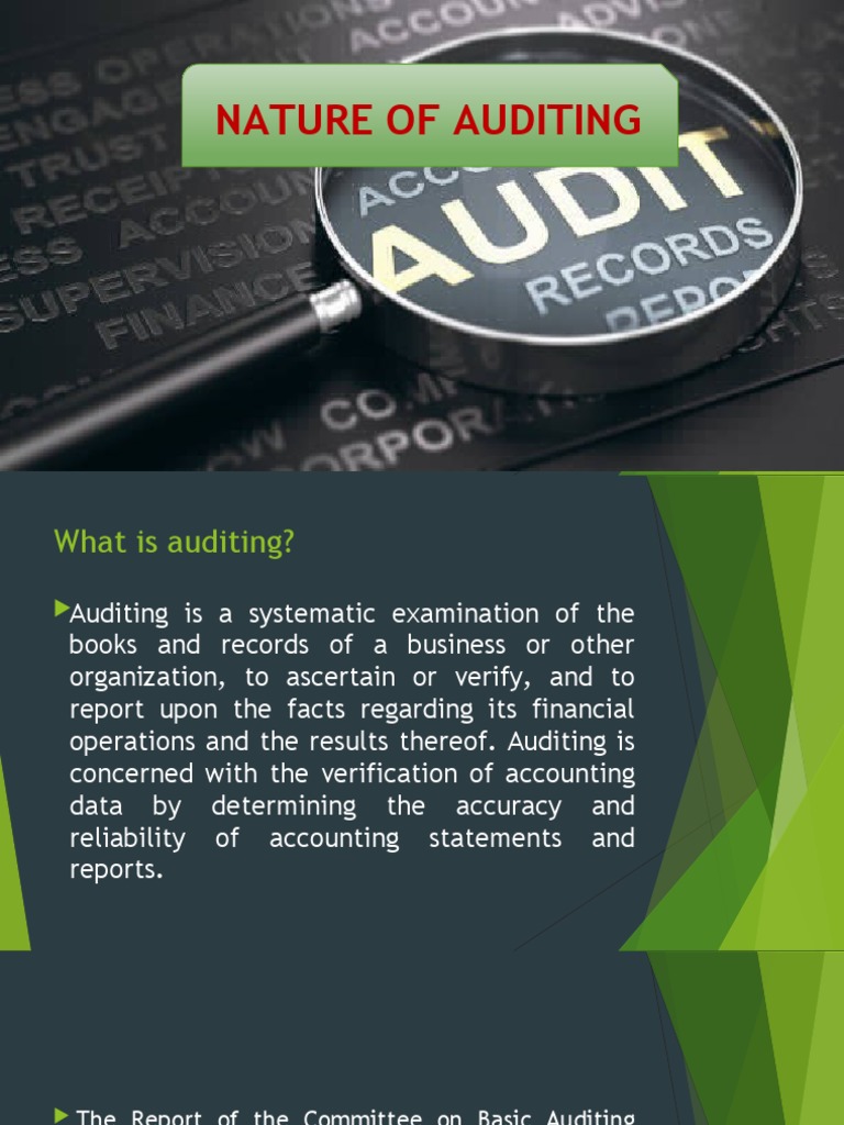 Nature of Auditing | PDF | Audit | Financial Services