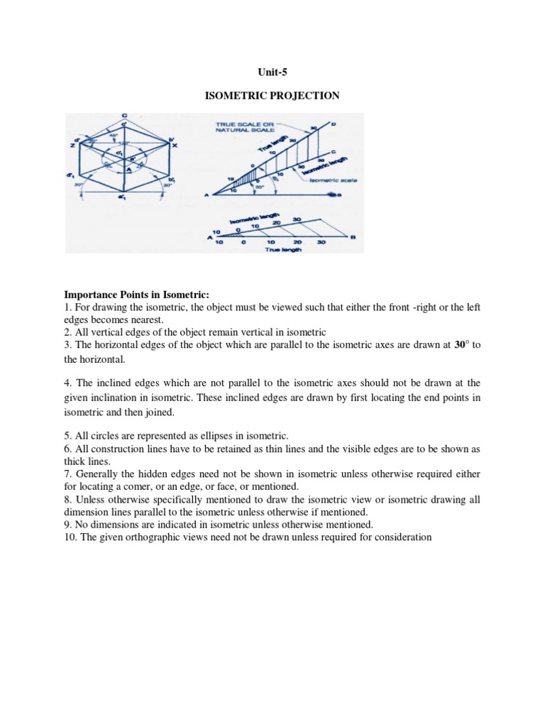 Unit-5 Isometric Projection | PDF | Geometry | Classical Geometry