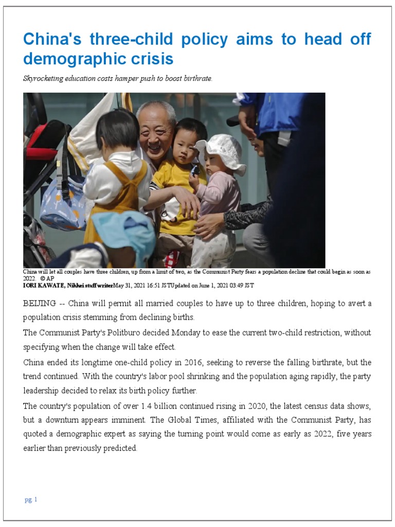 China's Three-Child Policy 1 | PDF | Total Fertility Rate | China