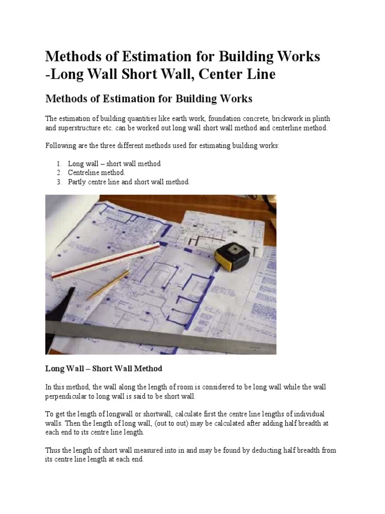 Methods of Estimation For Building Works | PDF | Depreciation | Real ...