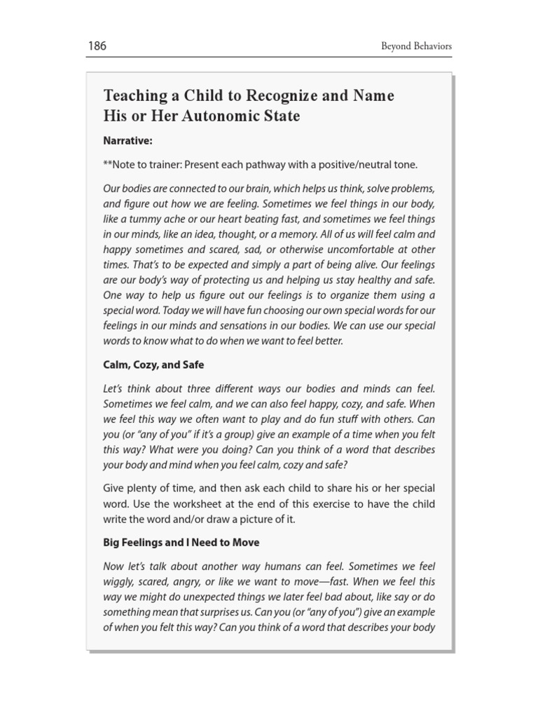 PN Beyond Behaviors - Mapping The Nervous System Practice Tool | PDF ...