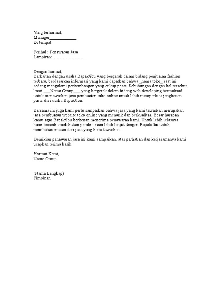 Contoh Surat Pengajuan | PDF | Karier & Perkembangan | Bisnis