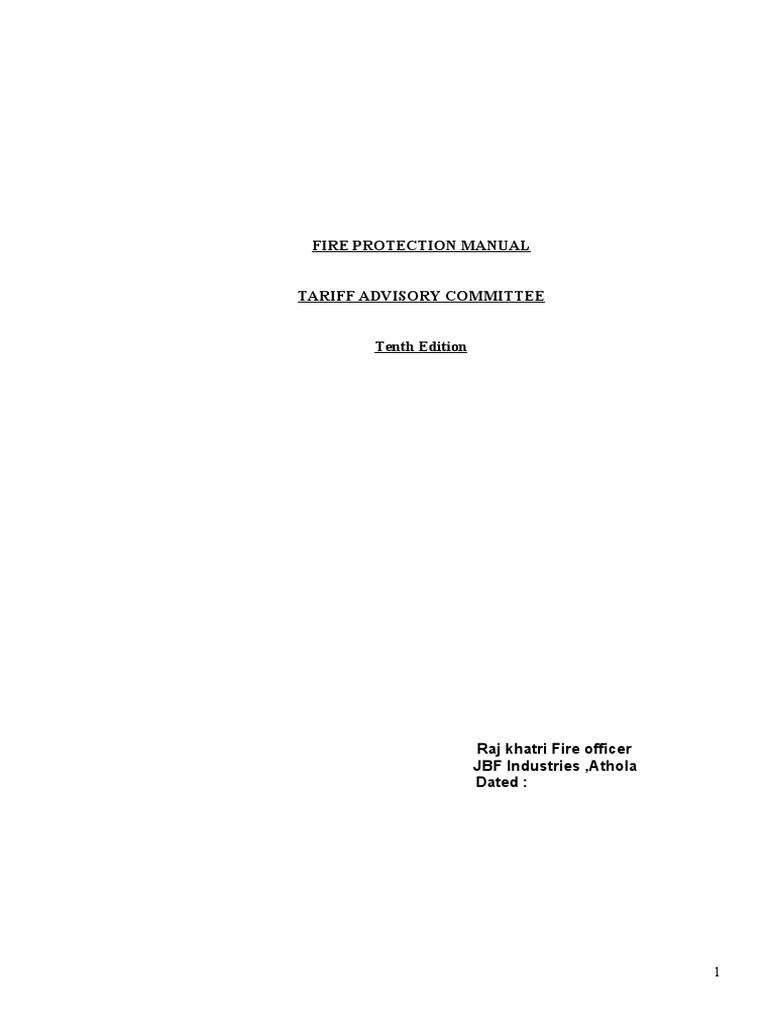 TAC Fire Protection Manual Overview | PDF | Fires | Pump