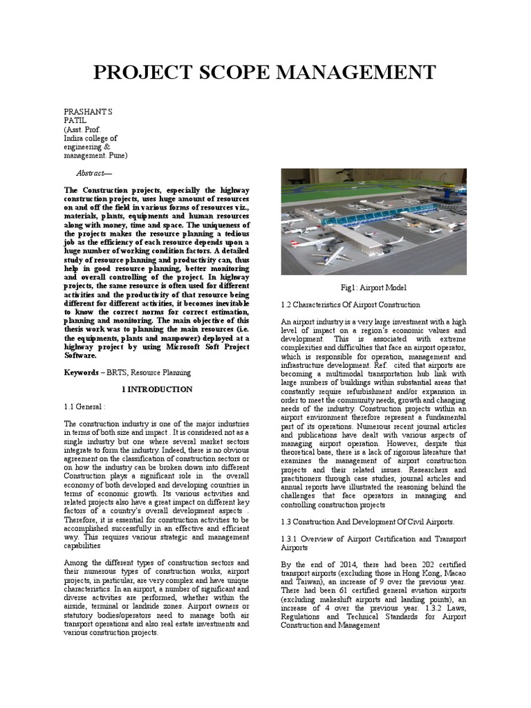 Project Scope Management: Abstract | Download Free PDF | Airport ...