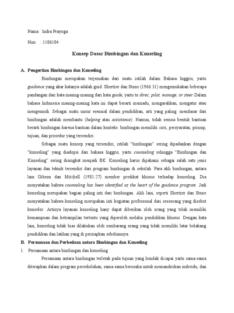 Bimbingan dan Konseling: Konsep dan Tujuan | PDF | Sains & Matematika