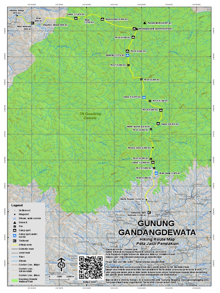 Peta Jalur Pendakian Gunung Gandang Dewata | PDF