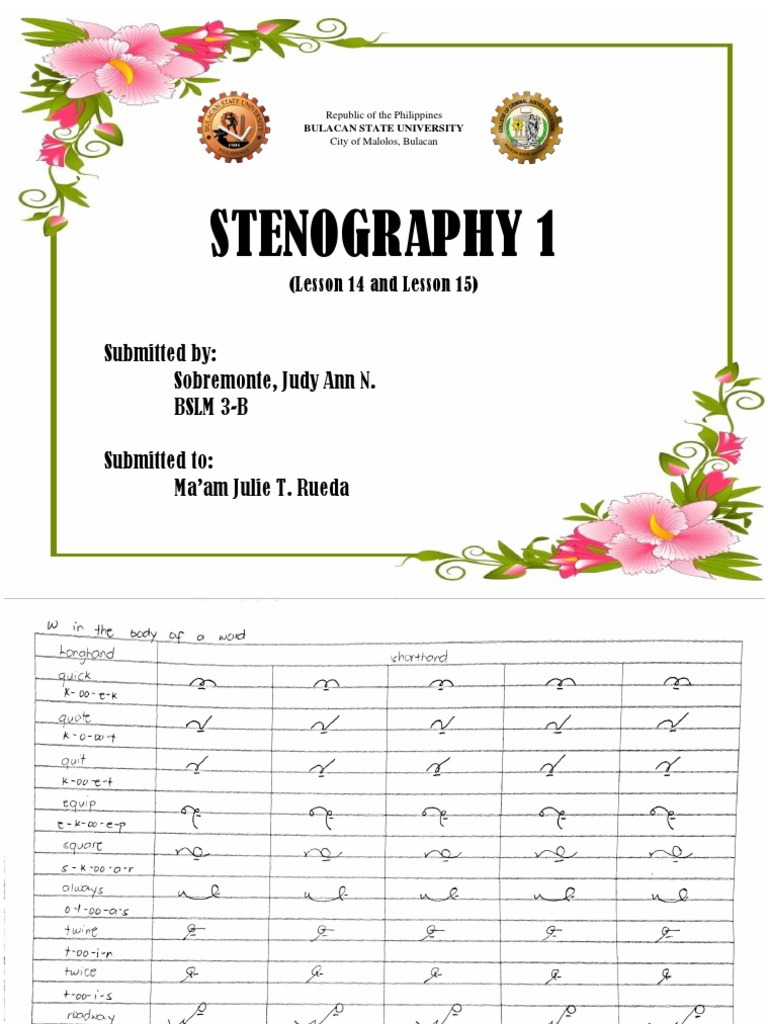 Stenography Lessons 14 & 15 | PDF