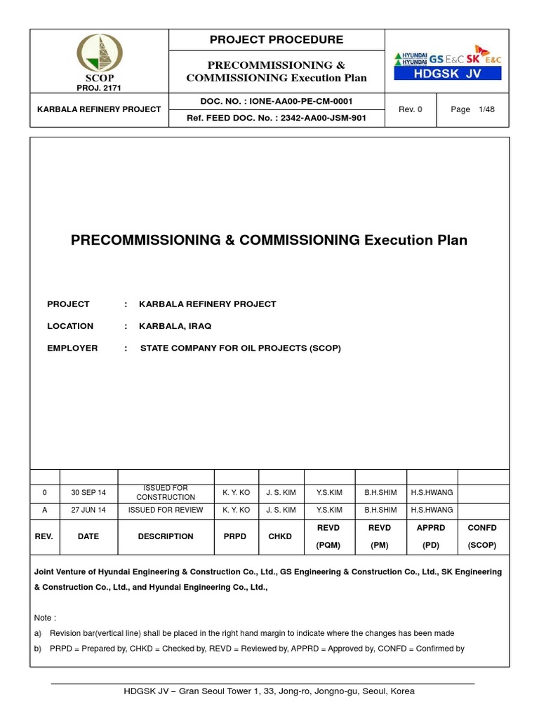 IONE-AA00-PE-CM-0001 Precommissioning & Commissioning Execution Plan ...