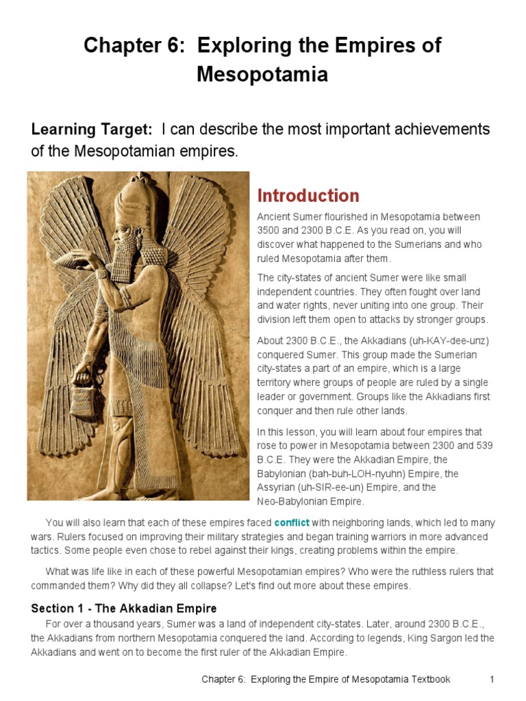 Chapter 6: Exploring The Empires of Mesopotamia | PDF | Mesopotamia | Sumer